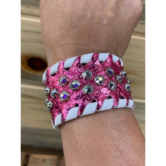 KURTMEN | Jewelry | New Kurtmen Whipstitch Bracelet In Hot Pinkwhite ...